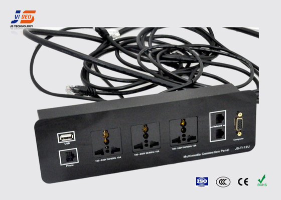 Office Room Multimedia Connection Box  ,  3 × Power 4 × RJ45 Undertable Outlet