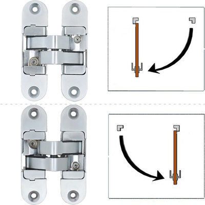 Zinc Alloy Concealed Invisible Door Hinges , 3D Adjsuatble Cupboard Door Hinges