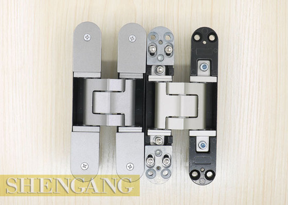 Swing Door Hidden Door Hinges Hardware 17.5mm Intermediate Gap Satin Nickel Coating