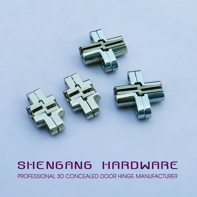Folding Invisible Concealed Cross Door Hinge Zinc Alloy Hidden Hinges for Door Furniture Hardware