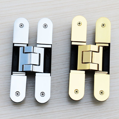 3d adjustable wood door hinge shiny chrome