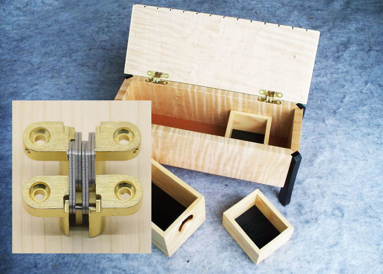 Jewel Case Soss Hinge Casket Box Stainless Steel Concealed Hinges Hidden Loops