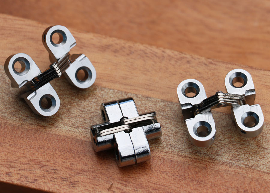 satin chrome Soss Model Invisible Hinge Tiny Small Concealed Hinge For Jewel Box , Wine Cabinet