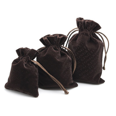 Luxury Suede Drawstring Jewelry Pouch Pantone Color With Embroidery Logo supplier
