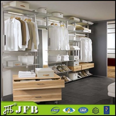 Walk in wardrobe cloakroom 2.6meter height aluminum anodized silver pole system closet supplier