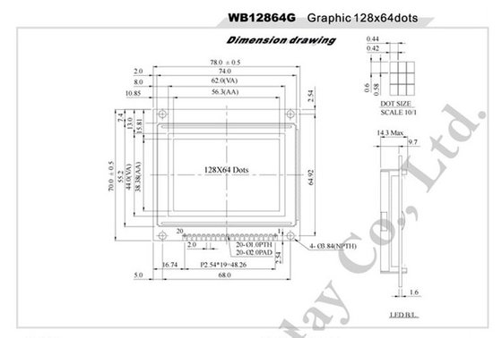 WINSTAR  128*64 Graphic LCD WB12864G, WG12864K,WG12864M, supplier