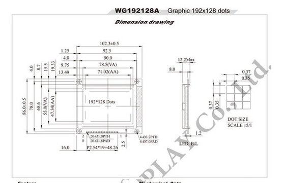 WINSTAR 192*128 Graphic LCD WG192128A,WG192128B， supplier