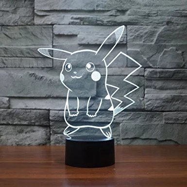Pokemon GO Pikachu 3D LED Night Lamp 7 Color Changing Touch Switch Table Lamp
