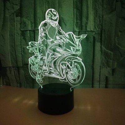 Motorcycles USB 3D LED Table Lamp Remote Touch Night Light 7 Colors Changing Sleeping Lampe Light Motor Lamps For Gifts