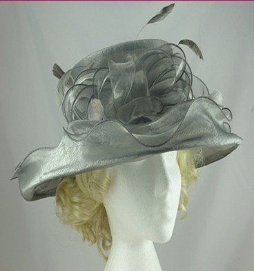 Breathable Fashionable Occassion Polyester Organza Hats With Feathers, Loops And Ruffles For Female