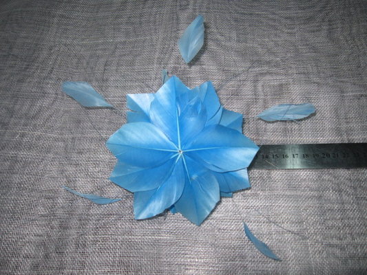 Scattered Feather Flower Sky Blue Fascinator , Wedding Hats And Fascinators