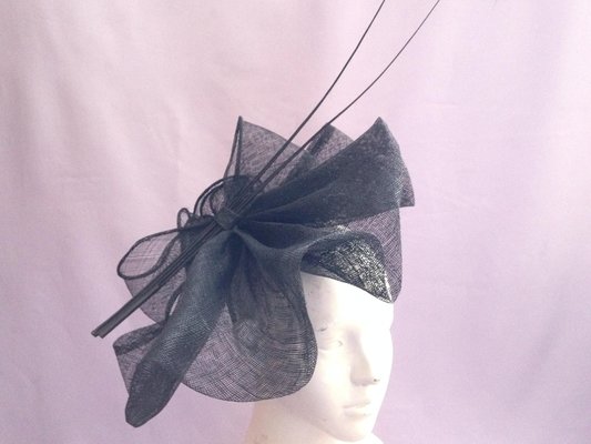 Navy / Pink / Red / Yellow Ladies Fascinator Hats With Feather Trimming For Party