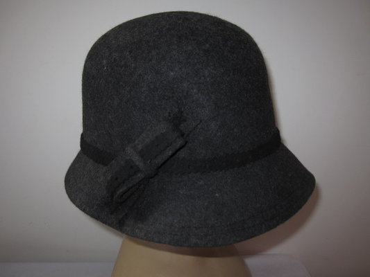 Fashion Mixed Grey Wool Felt Hats / Cloche Winter Felt Hat For Ladies And Girls
