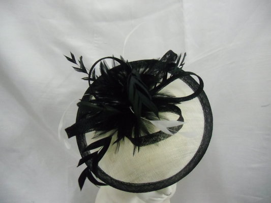 Ivory Ladies Fascinator Hats , Fashion 100% Abaca Sinamay Sinamay Fascinators Hat