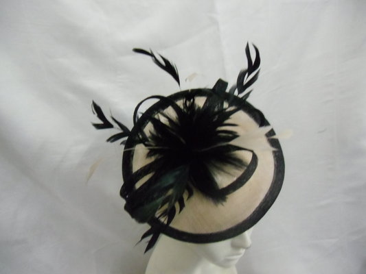 Ivory Ladies Fascinator Hats , Fashion 100% Abaca Sinamay Sinamay Fascinators Hat
