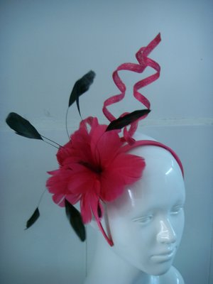 Red Ladies Sinamay Fascinator Hats / Ladies Sinamay Church Hats