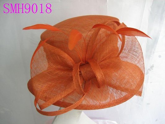 Coral Sinamay Ladies Hats Sinamay Bow / Trimming for Normal day