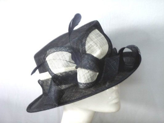 Abaca Sinamay Ladies Fashion Hats , sinamay fascinator hat Bow Trimming