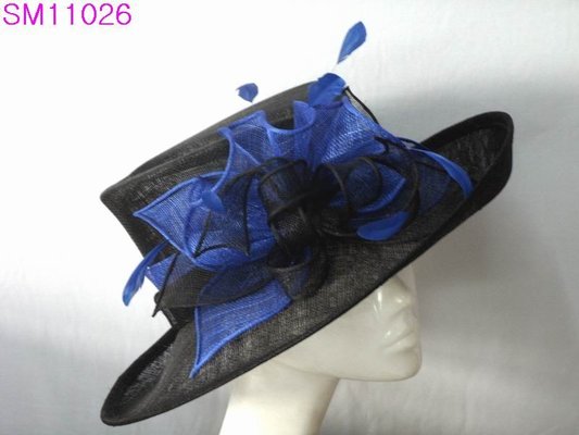 Big Brim Sinamay Ladies Hats / ladies occasion hats Ruffle Trimming
