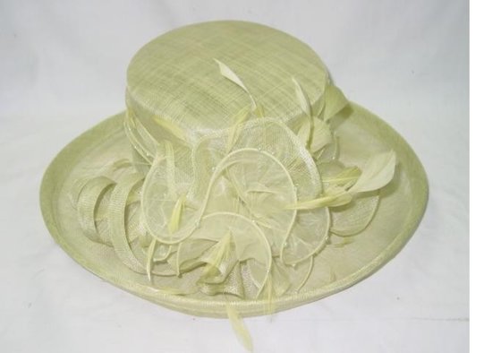 Funky Casual Party Sinamay Ladies Hats For Women , Wide Brim Beads On Organza Trimmed
