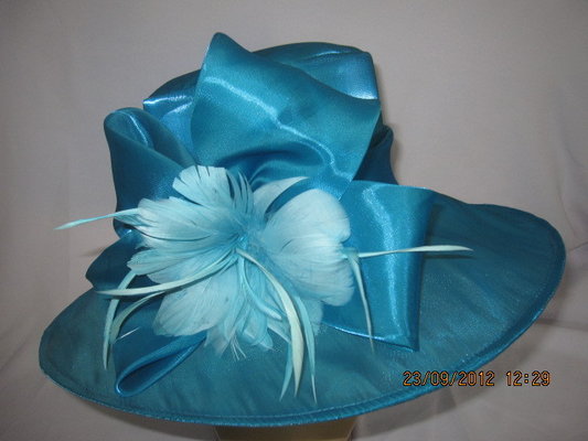 Feather Flower, Elegant Ladies Organza Hat With Satin Sweatband For Party, Normal Day