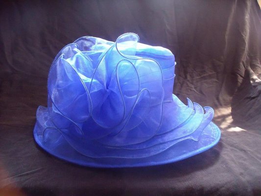 Stylish Elegant Women Organza Hat With 3 Layers and Big Flower for Normal Day, Party