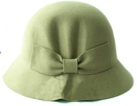 Small Cloche Shape Fashion Ladies’ Wool Felt Hats With Felt Bow Trimming For Normal Day