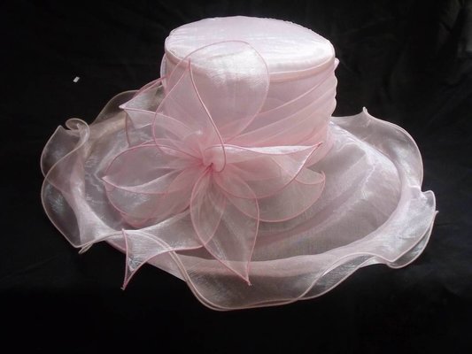 Crushable Fashion Ladies Self Organza Hat with Adjustable Satin Sweatband for Normal Day