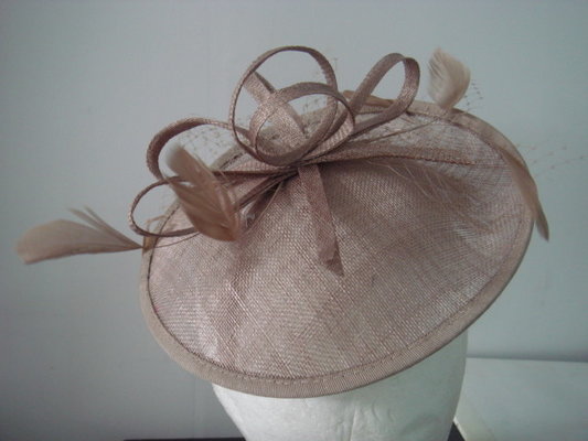 1.2cm Plastic Headband Ladies Fascinator Hats , Two Layers Sinamay Base With Upbrim