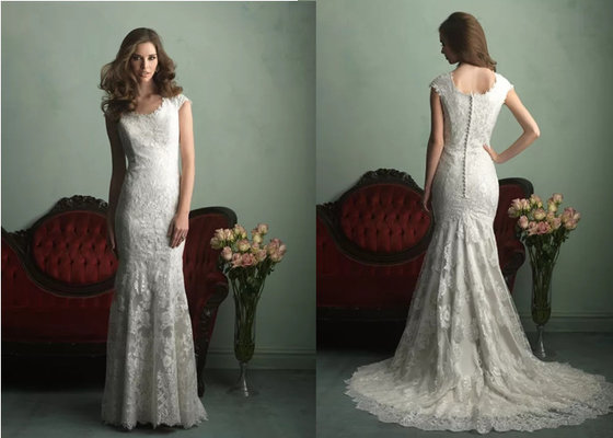 Sweetheart Button Sheath Column Wedding Dress With Back Short Two Shoulder