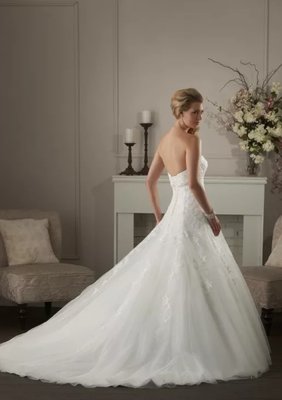 Custom Made Style Real Photo A Line Strapless Bride's Wedding Dresses