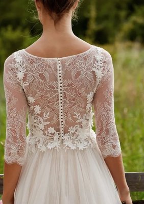 Fairy Style Pretty A Line Style Wedding Dresses With Half Long Sleeves