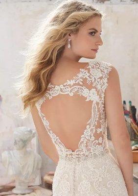 V - Neck A Line Style Wedding Dresses With Appliques Cathedral Train