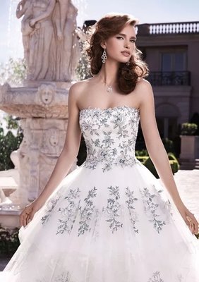 Corset Strapless Ball Gown Style Wedding Dresses With Bling Fashionable
