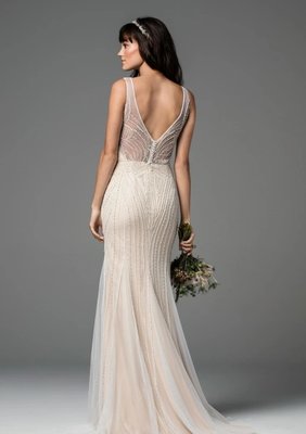 Girls Big Tail Fit And Flare Long Bridesmaid Dress Embroidered On The Upper Layer