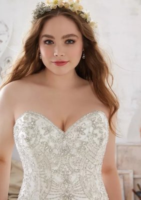 Long Generous Fit And Flare Wedding Gown Free Adjustment And Tightness