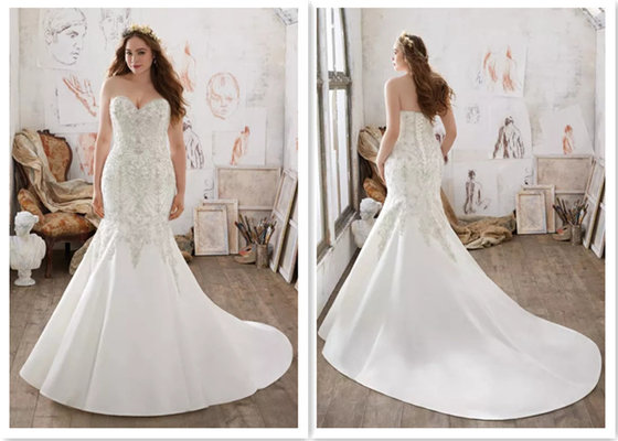 Long Generous Fit And Flare Wedding Gown Free Adjustment And Tightness
