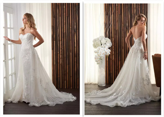Long Classic Satin A Line Wedding Dress / Ivory Bridesmaid Dressing Gowns