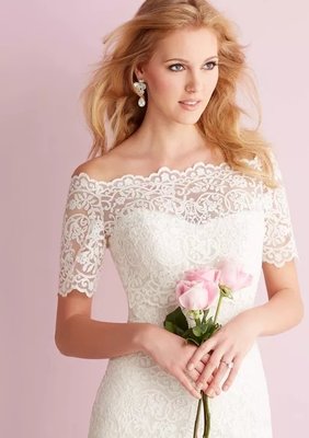 Unique White Lace Mermaid Wedding Dress , Beaded Mermaid Wedding Gown With Sleeves
