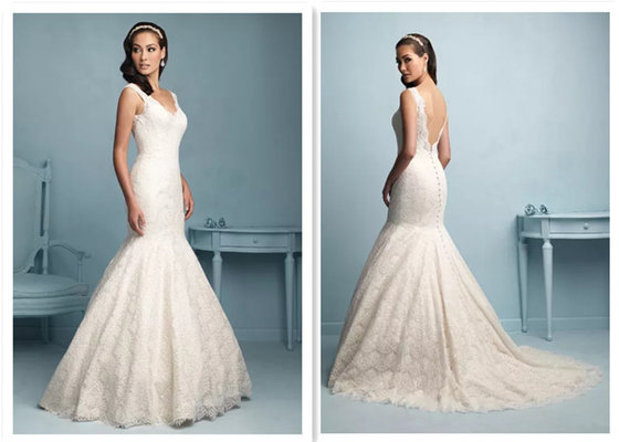 Princess A Line Mermaid Wedding Dresses / Floor Length Mermaid Long Bridesmaid Dresses