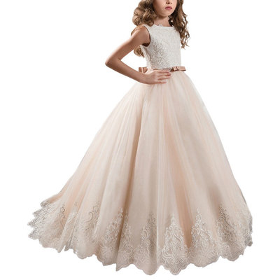 Scoop Long Sparkly Flower Girl Dresses For Toddler First Communion Day