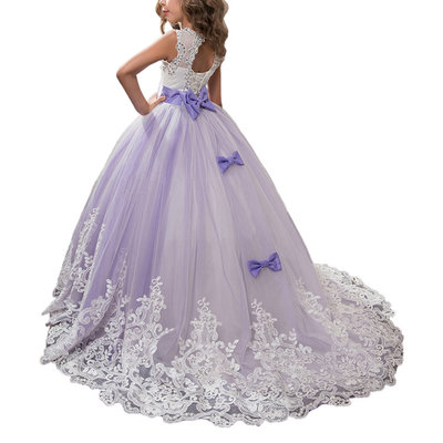 Full Length Tulle Sparkly Flower Girl Dresses Beaded Embroidered Technics