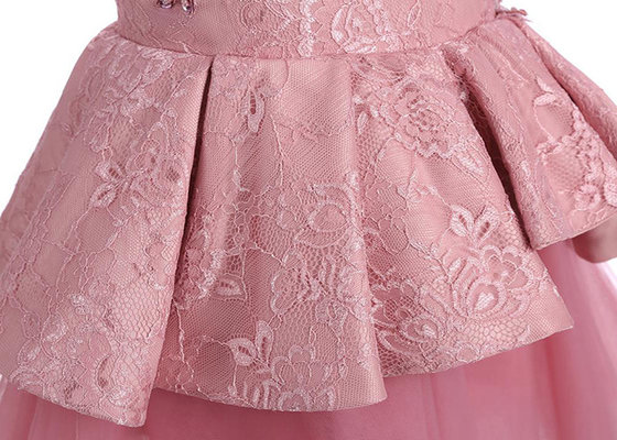 Princess Pink Lace Flower Girl Dress / Birthday Little Girl Flower Girl Dresses