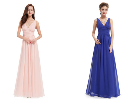 Long Chiffon Cocktail Prom Evening Gowns For Bridesmaid Multi Colors Optional