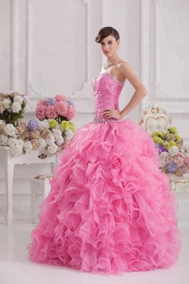 Quinceanera Deep Pink Prom Dresses / Royal Long Elegant Prom Dresses