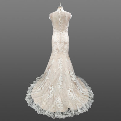A Line Sheer Summer Wedding Dresses / Cute Vintage Style Wedding Dresses