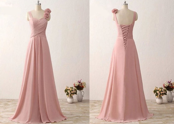 Natural Waist Womens Bridesmaid Dresses Floor Length Sleeveless Multi Colors