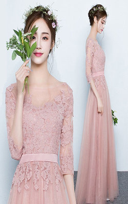 Graceful Embroidery Tea Length Bridesmaid Dresses CZ Diamond Decoration