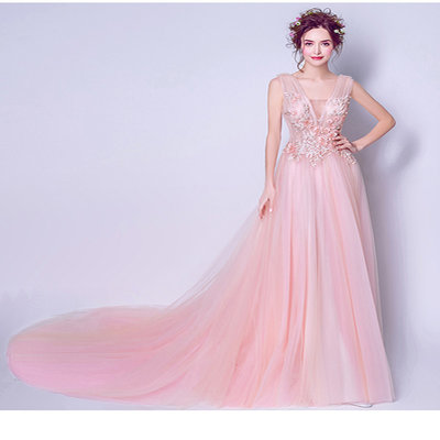 Classic Light Pink Bridesmaid Dresses / Traditional Strapless Bridesmaid Dresses
