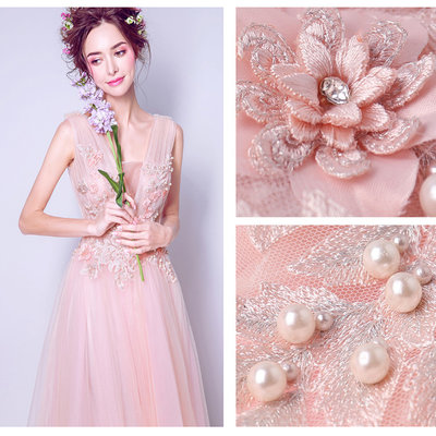 Classic Light Pink Bridesmaid Dresses / Traditional Strapless Bridesmaid Dresses